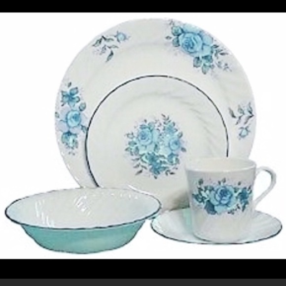 Corelle | Dining | Vintage Corelle Blue Velvet Blue Rose | Poshmark
